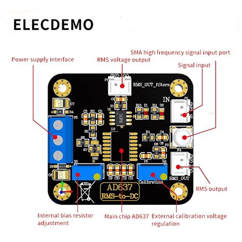 AD Module RMS Detection Module Peak Voltage Detection Module Output DC Voltage With Low Pass