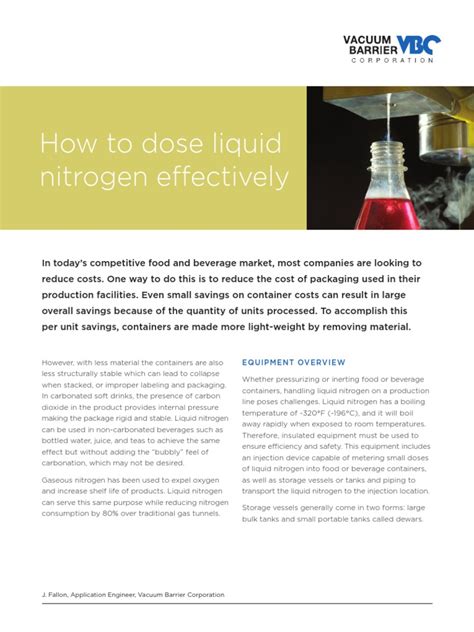 Liquid Nitrogen Dosing Download Free Pdf Vacuum Nitrogen