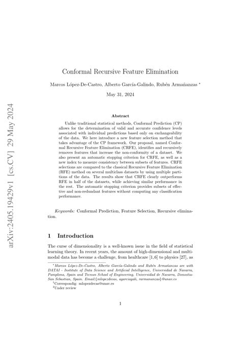 PDF Conformal Recursive Feature Elimination