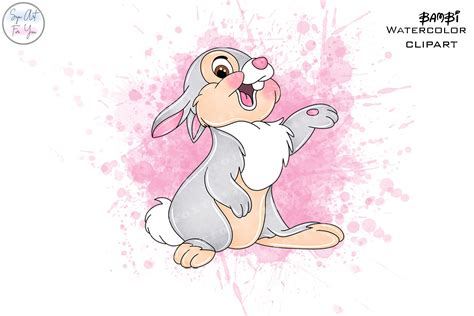 Bambi Clipart Bambi Png Watercolor Bambi Clipart Thumper Etsy Canada
