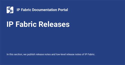Ip Fabric Releases Ip Fabric Documentation Portal