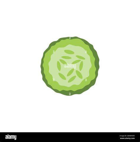 Cucumber Slice Flat Vector Illustration Stock Vector Image And Art Alamy