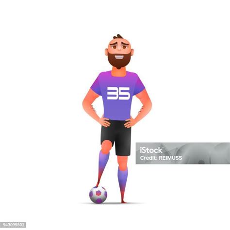 축구입니다 멋진 벡터 축구 축구 선수 서 전체 길이 절연 축구 선수 유니폼 공 서 스포츠 전문 경력 축구에 대한 스톡 벡터 아트 및 기타 이미지 Istock