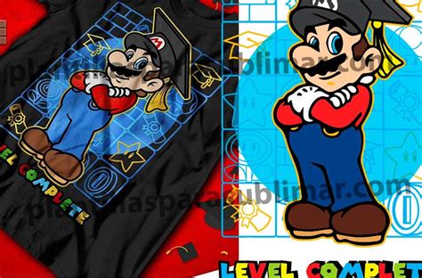 Mario Graduado Vector Plantilla Playera Plantillas Para Sublimar