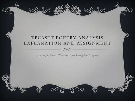 Ppt Tpcastt Poetry Analysis Explanation And Assignment Powerpoint