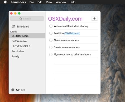 How To Print Reminders Lists From A Mac