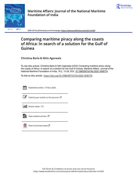 Comparing Maritime Piracy Along The Coasts Of Africa In Search Of A