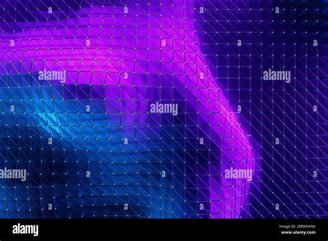 3d Illustration Gradient Blue And Pink Waves From Lines And Interlacing Abstract Background