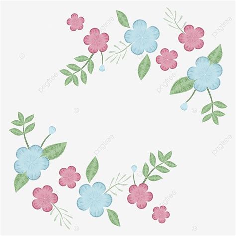 자수 패턴 일러스트 꽃 잎 자수하다 무늬 꽃들 Png 일러스트 및 Psd 이미지 무료 다운로드 Pngtree