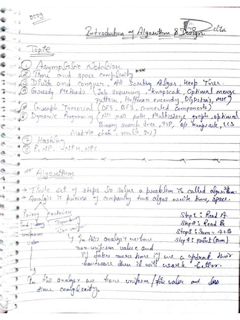 Algorithms Notes Pdf