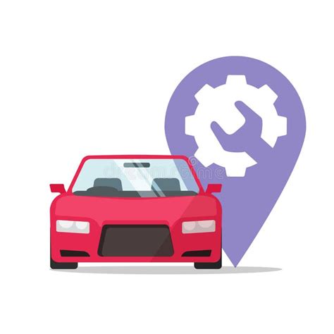 car vehicle workshop repair service location map pin pointer marker