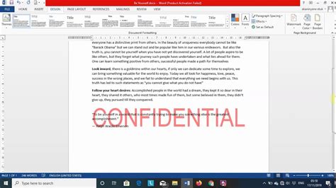 How To Add Watermark On Ms Word Youtube