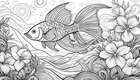 Fish Pattern Coloring Pages Illustration Contour Stock Illustration