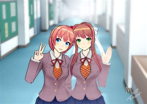 Mmd Sayori And Monika Ddlc By Zhanor On Deviantart