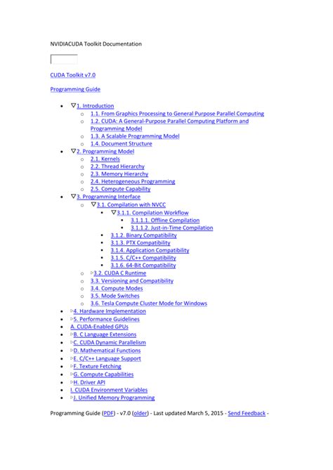 NVIDIACUDA Toolkit Documentation