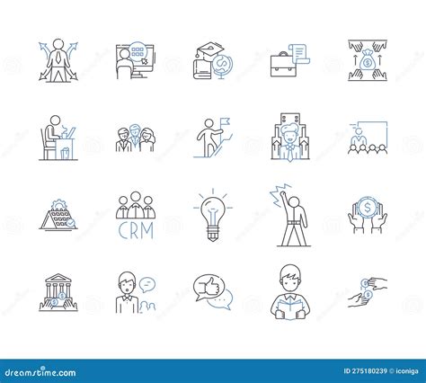 Employee Productivity Outline Icons Collection Employee Productivity
