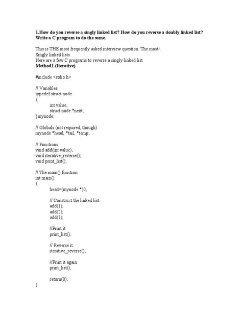 1how Do You Reverse A Singly Linked List How Do You Reverse A Doubly