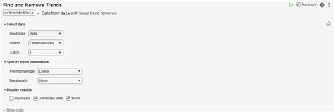 Find And Remove Polynomial Or Periodic Trends From Data In The Live Editor Matlab Mathworks