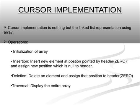 Cursor Implementation Ppt Programming Languages Computing