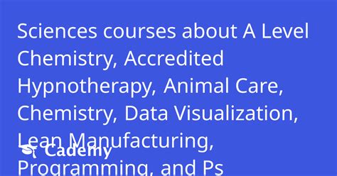 Sciences Courses About A Level Chemistry Accredited Hypnotherapy