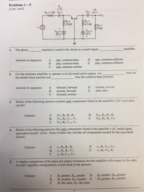 Solved Problems 1 5 4 Pts Each 10 Ks2 25 V 1 The Above