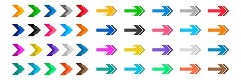 방향 번호 글머리 기호입니다 화살표 아이콘을 설정합니다 벡터 일러스트 레이 션 프리미엄 벡터