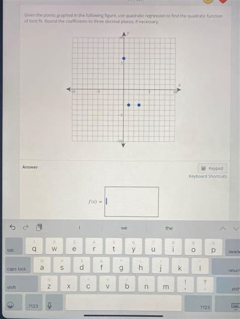 Solved Given The Points Graphed In The Following Figure Use