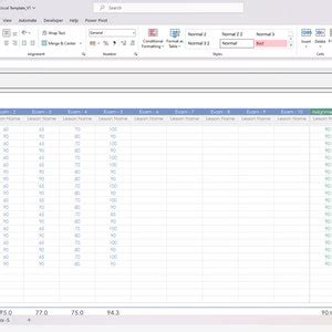 Class Grades Tracker Excel Template Babe Performance Planner Etsy