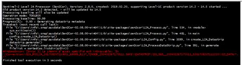sen2cor error sen2cor step forum