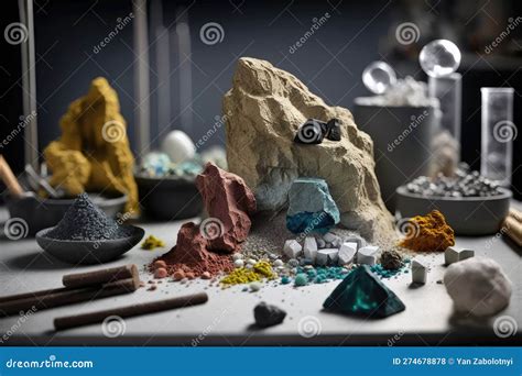 Geology Lab With Rock And Mineral Samples Generative Ai Stock Illustration Illustration Of