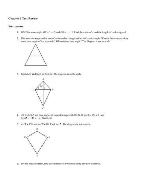 Geometry Chapter Test Review Pdf