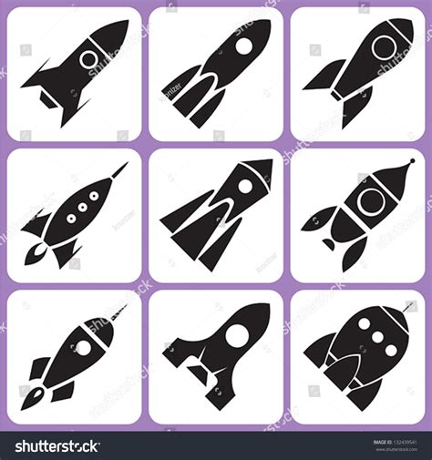 Rocket Icon Set Stock Vector Royalty Free 132439541 Shutterstock