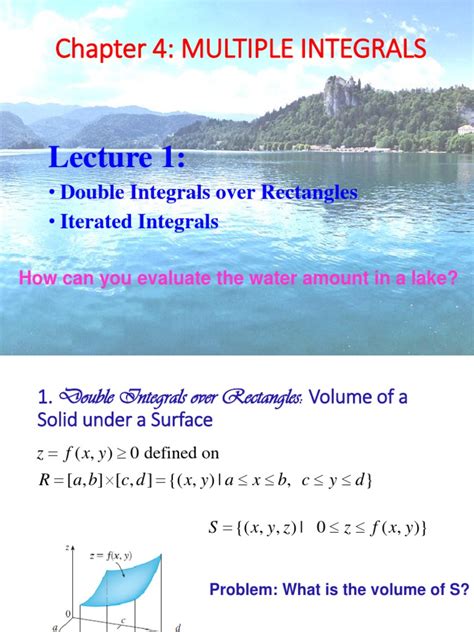 Chapter 4 Multiple Integrals Double Integrals Over Rectangles Iterated Integrals Pdf