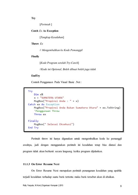 Part 10 Penanganan Kesalahan Exception Handling Pdf