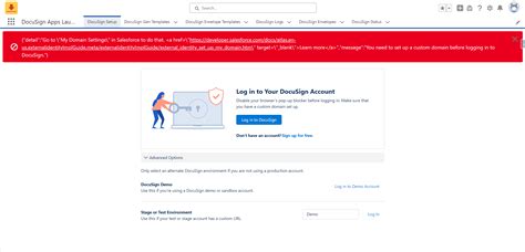 Error When Connecting Docusign To Salesforce Rdocusign