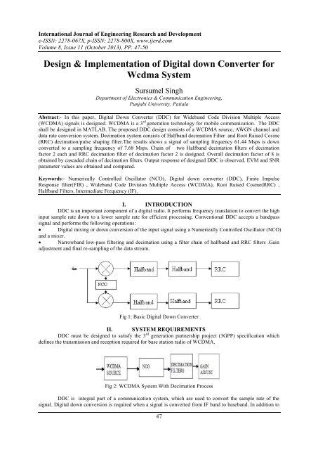 Design And Implementation Of Digital Down Converter For Wcdma System