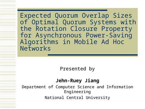 Ppt Presented By Jehn Ruey Jiang Department Of Computer Science And Information Engineering