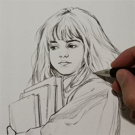 Easy Sketch Hermione Granger Drawing