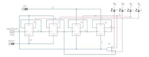 Counter Mod 10 Multisim Live