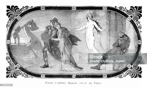 Ilustración De Paris Lleva A Helena A Troya Historia Mitología Y