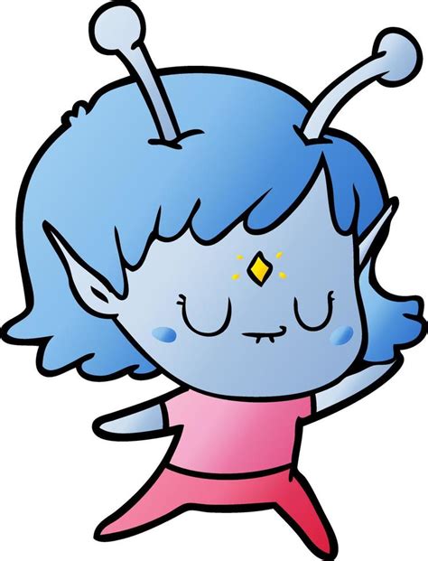 Cartoon Alien Girl 12435102 Vector Art At Vecteezy