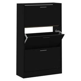 Vidaxl Shoe Cabinet Black 63x24x103 Cm Engineered Wood Robert Dyas