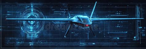 Futuristic Drone Equipped With Advanced Targeting Interface For