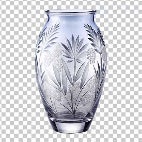 гравированная 3d кристальная ваза на прозрачном фоне Премиум Ai сгенерированный Psd