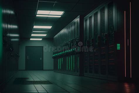 server racks in computer network security server room data center
