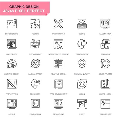 Premium Vector Simple Set Web And Graphic Design Line Icons