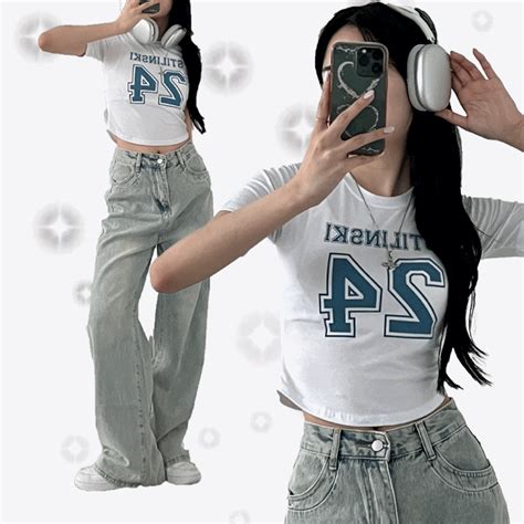 11할인 ღ핏보장하이틴 신디 24 배색 크롭 반팔티 4color 에이블리