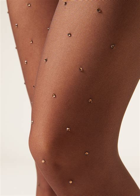 Sheer 30 Denier Tights With Rhinestones Calzedonia