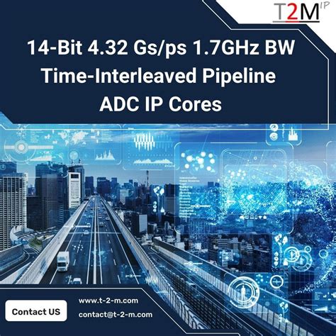 14 Bit 432 Gsps 17ghz Bw Time Interleaved Pipeline Adc Ip Cores By T2m Ip Medium