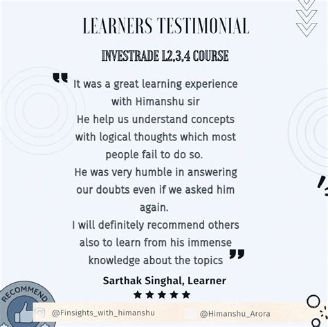 Himanshu Arora On Linkedin Learnertestimonials Reviews